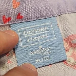 Denver Hayes | Tops | Denver Hayes Xl Lavender Scrub Top With Red And ...